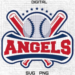 Angels Baseball Svg - Etsy