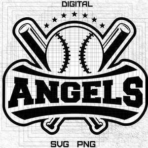 Angels Baseball Svg - Etsy