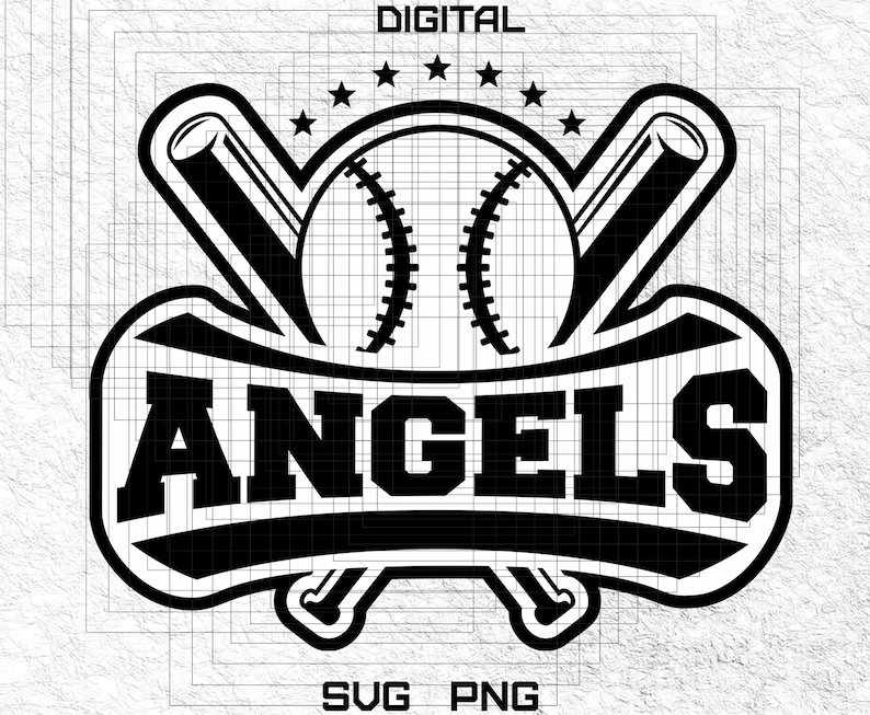 Angels Baseball Svg - Etsy