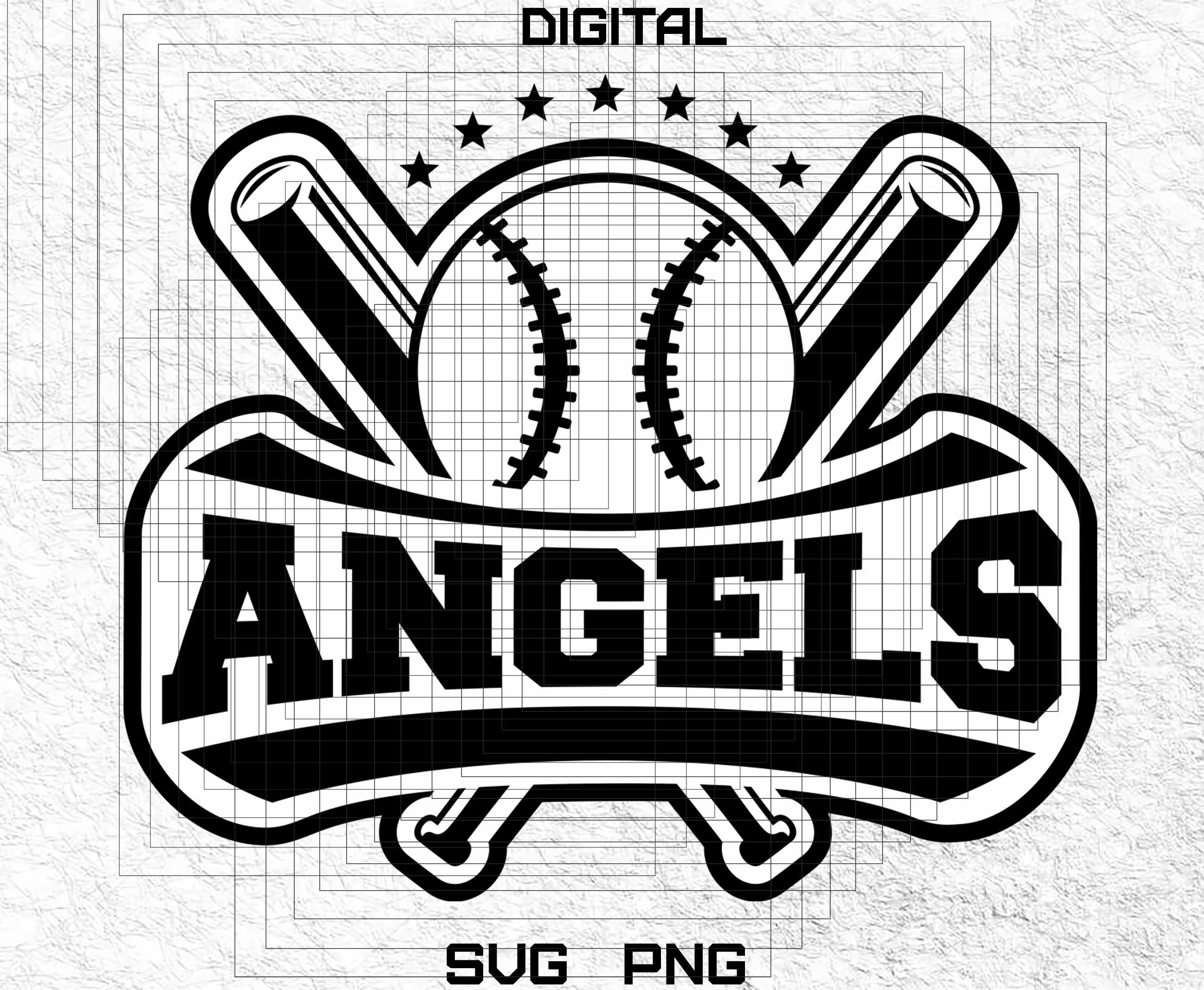Angels Baseball Svg - Etsy