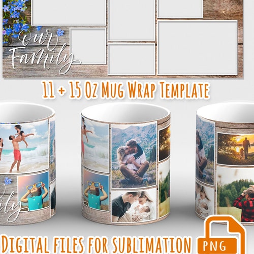Photo Mug Template for 15 and 11 Oz Mug Wrap Template Png - Etsy