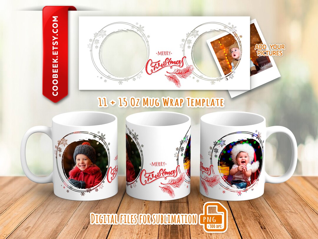 Christmas Mug Png, 11oz and 15oz Mug Png, Christmas Photo Mug Template ...