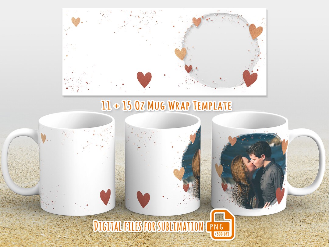 Photo Mug Wrap Png, Picture Mug Template for Sublimation 11 and 15 Oz ...