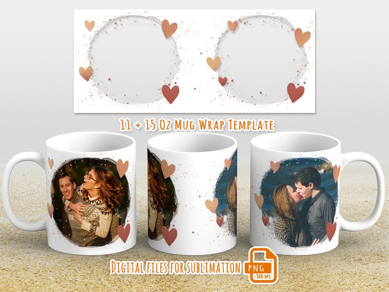 Photo Mug Wrap Png, Picture Mug Template for Sublimation 11 and 15 Oz ...