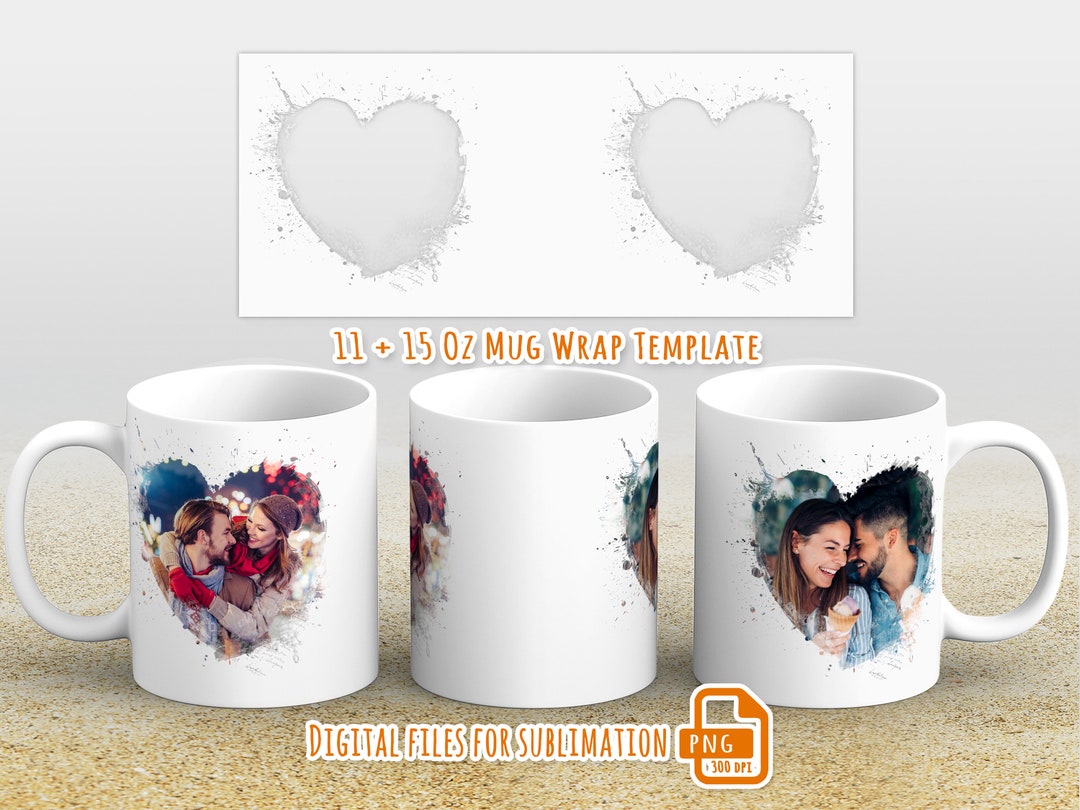 Photo Frame Png Wrap, Photo Mug Wrap Png, Picture Mug Template for ...