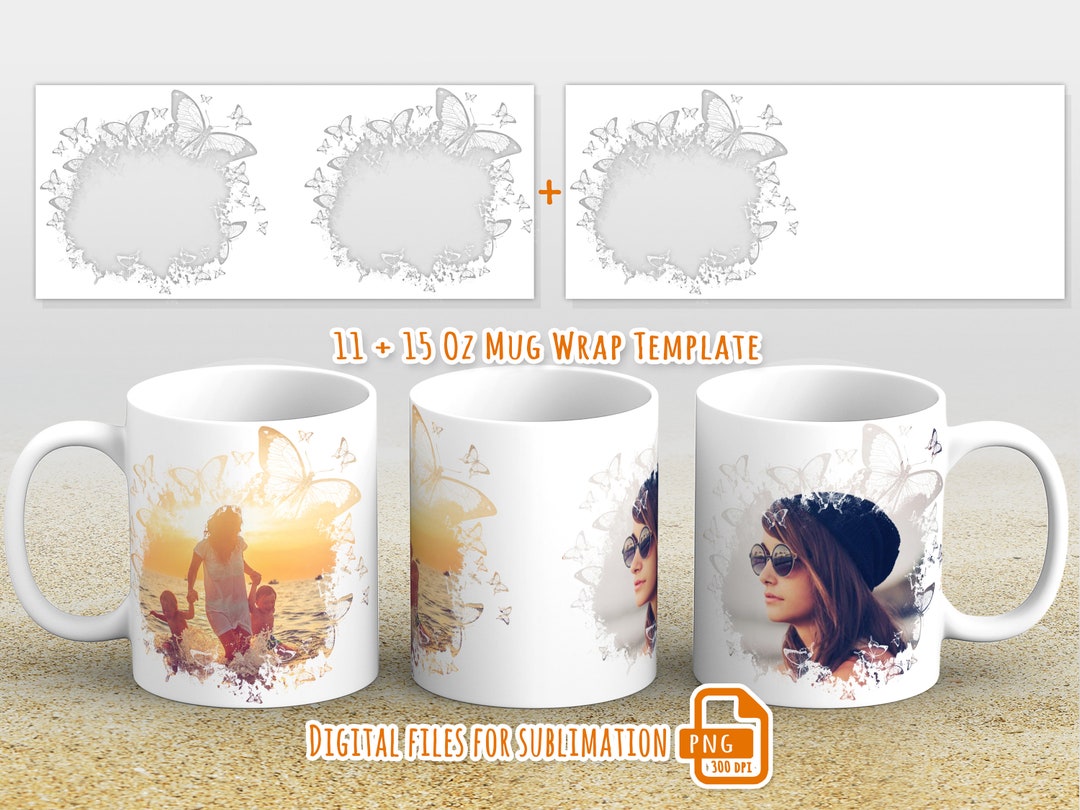 Photo Mug Wrap Png, Picture Mug Template for Sublimation 11 and 15 Oz ...