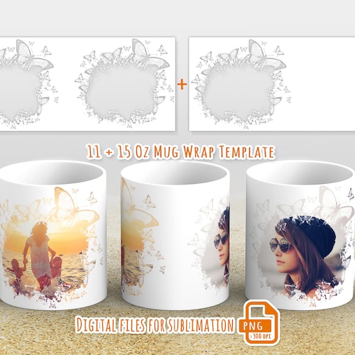 Photo Mug Wrap Png Picture Mug Template for Sublimation 11 - Etsy