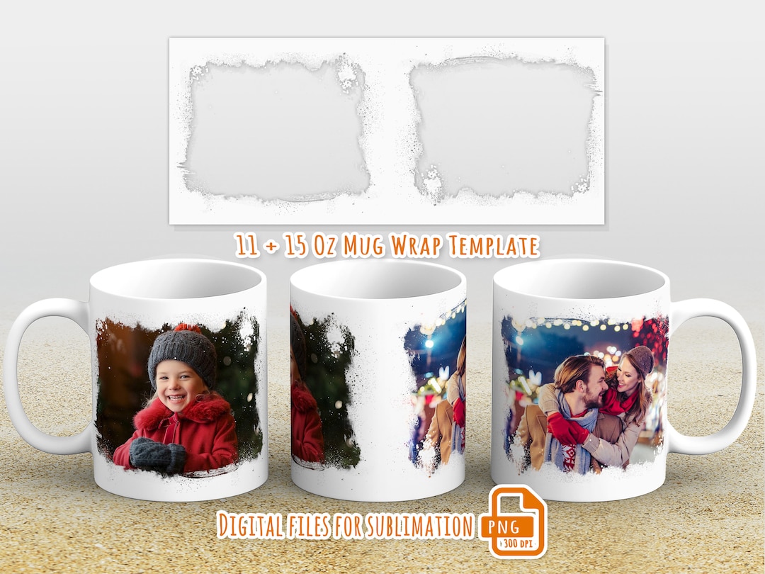Photo Mug Wrap Png, Picture Mug Template for Sublimation 11 and 15 Oz ...