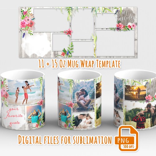 Photo Mug Wrap Png Picture Mug Template for Sublimation 11 - Etsy