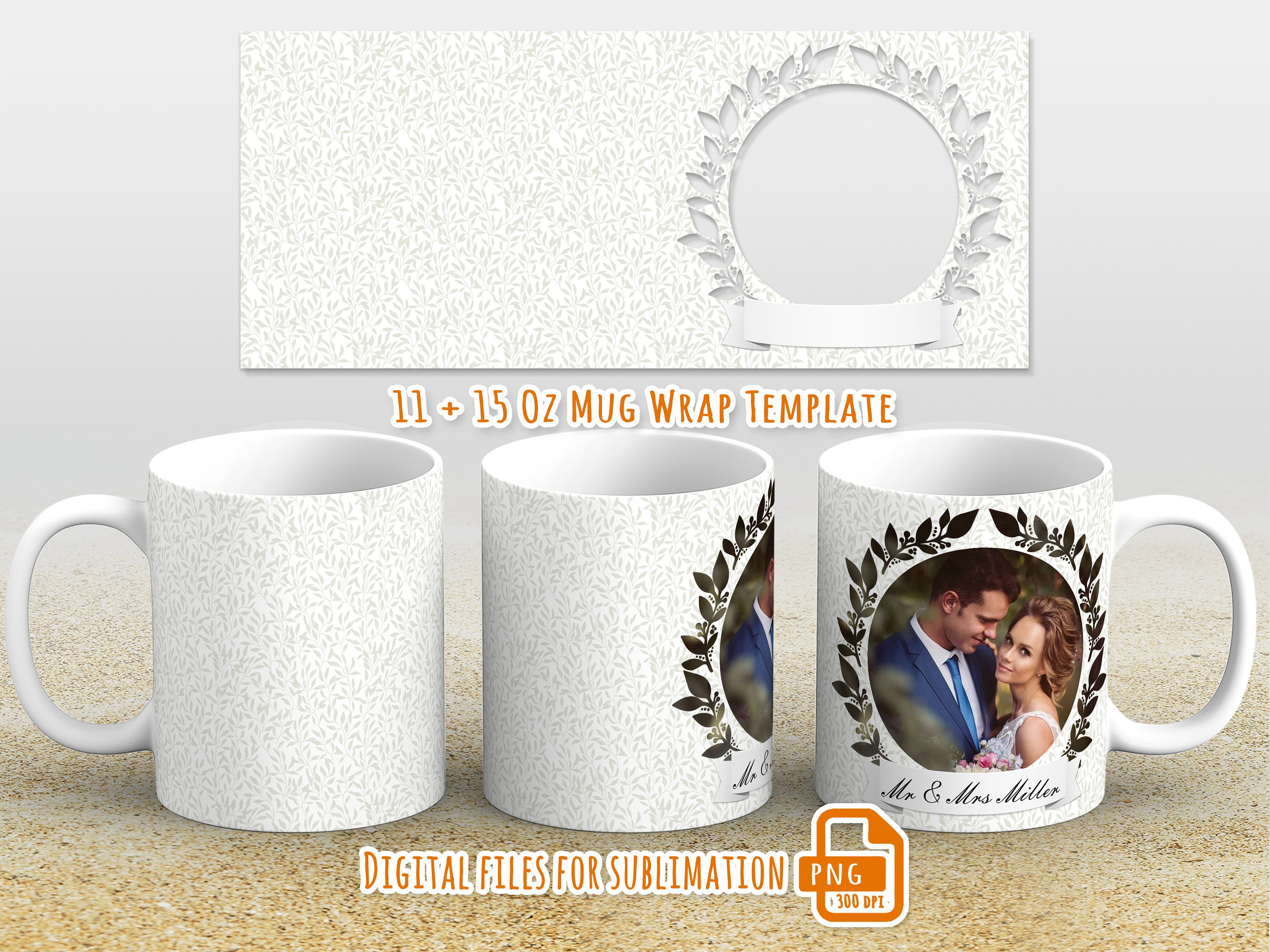 Photo Mug Wrap Png, Picture Mug Template for Sublimation 11 and 15 Oz ...