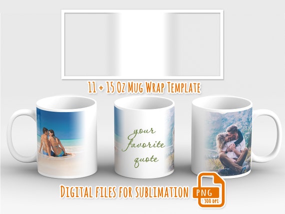 Photo Collage Mug Wrap Png Picture Mug Template for - Etsy