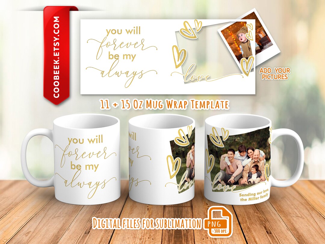 Photo Mug Wrap Png, Picture Mug Template for Sublimation 11 and 15 Oz ...