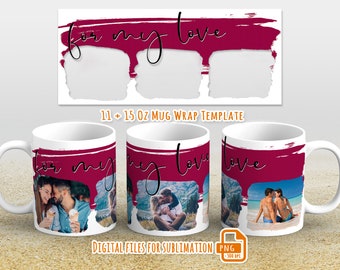 Photo Mug Wrap Png Picture Mug Template for Sublimation 11 - Etsy