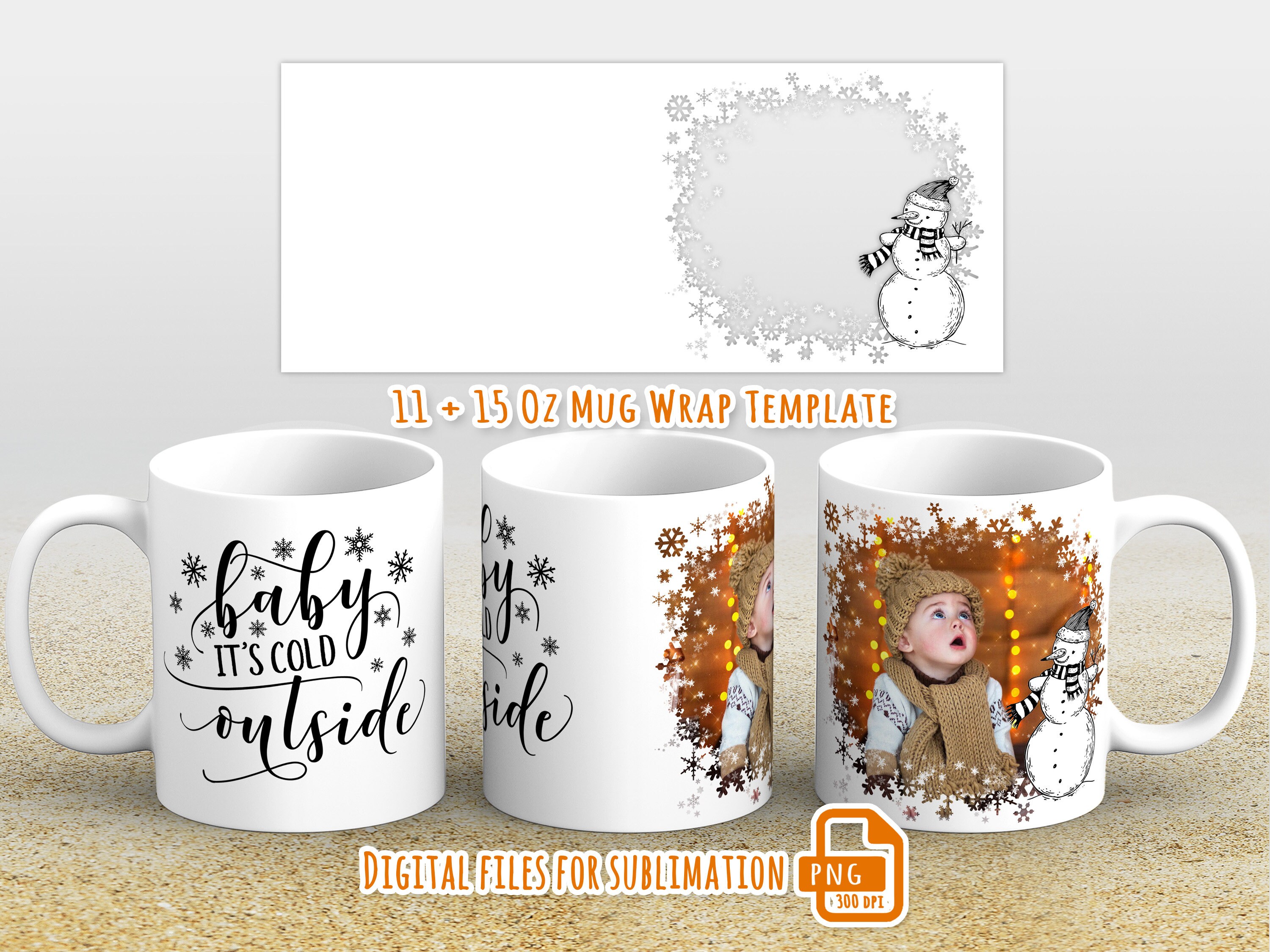 Christmas Mug Png, 11oz and 15oz Mug Png, Christmas Photo Mug Template ...