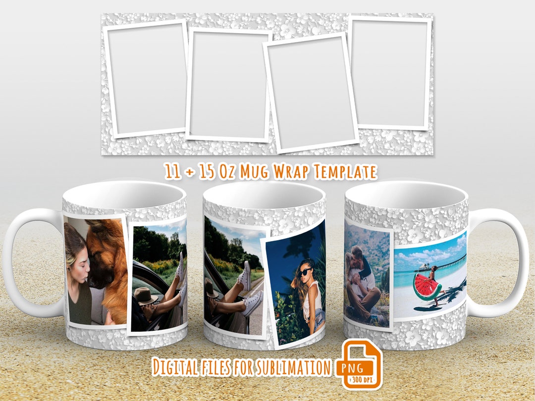 Photo Mug Wrap Png, Picture Mug Template for Sublimation 11 and 15 Oz ...