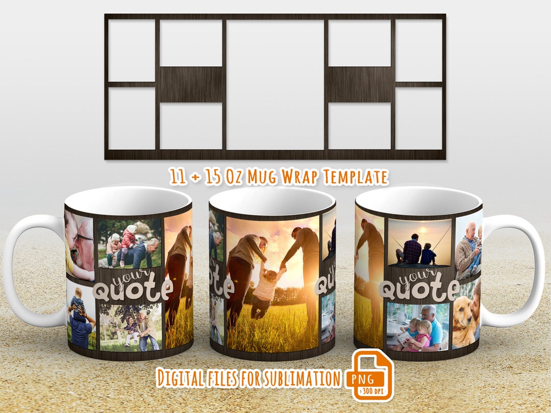 Photo Mug Wrap Png, Picture Mug Template for Sublimation 11 and 15 Oz ...