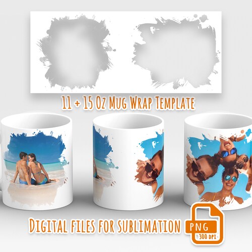 Photo Mug Wrap Png Picture Mug Template for Sublimation 11 - Etsy