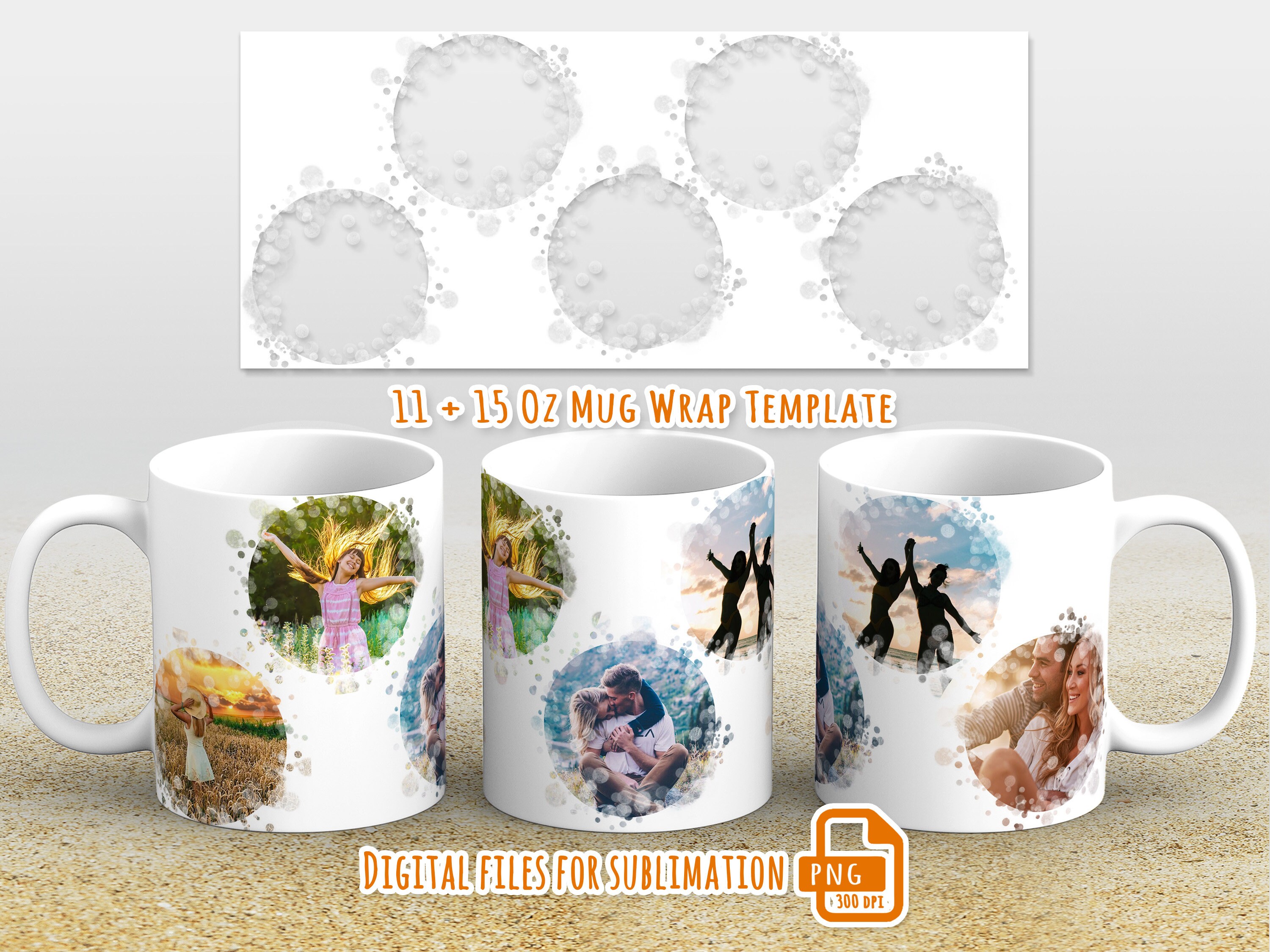 Photo Mug Template, Picture Mug Template for Sublimation 11 and 15 Oz ...