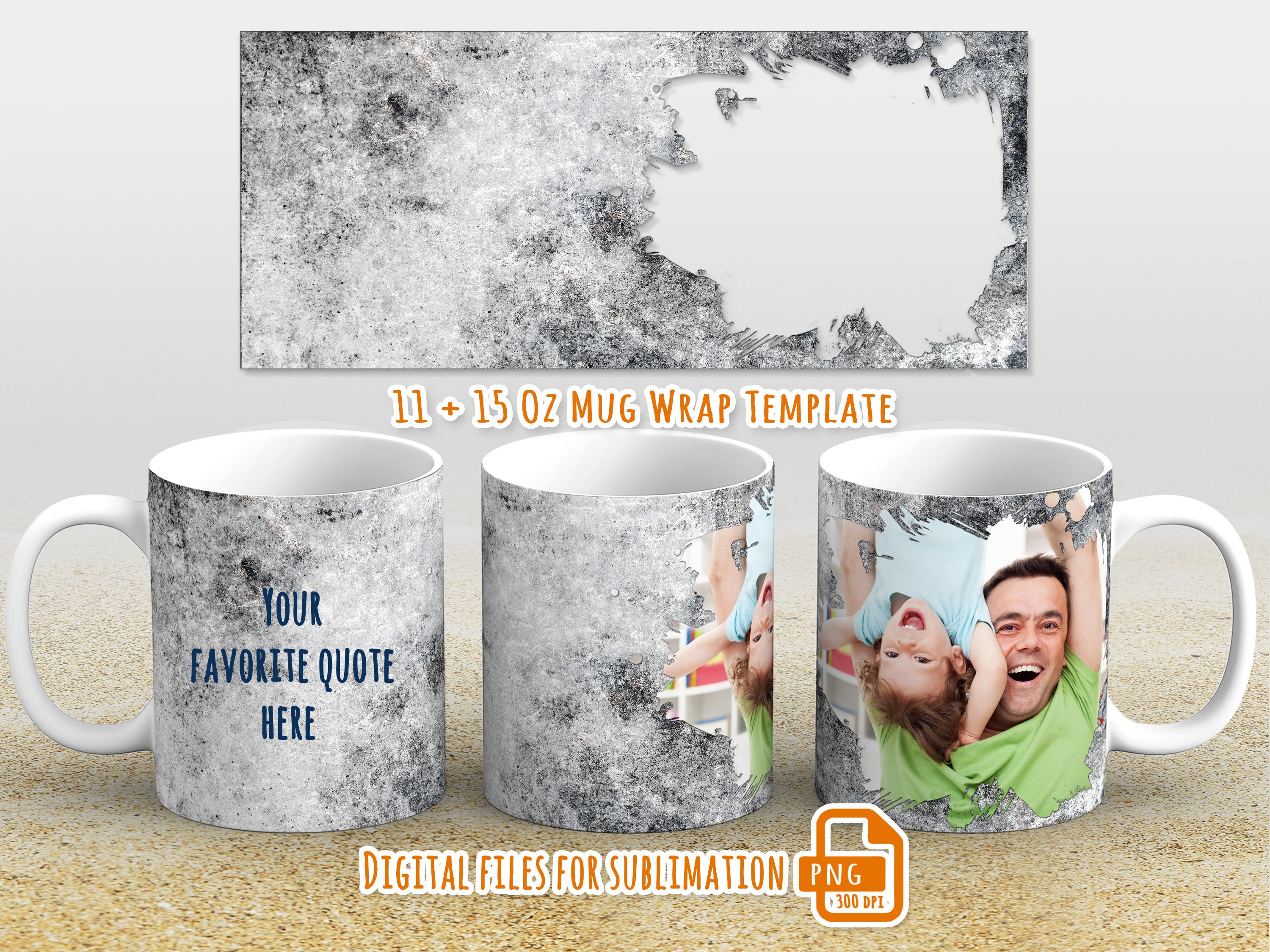 Photo Mug Png Wrap, Picture Mug Template for Sublimation 11 and 15 Oz ...