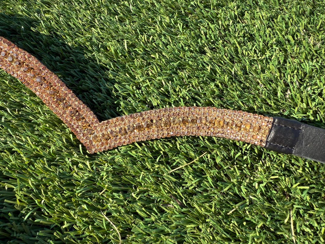 5 Row Gold and Bronze Crystal V-shape Browband - Etsy