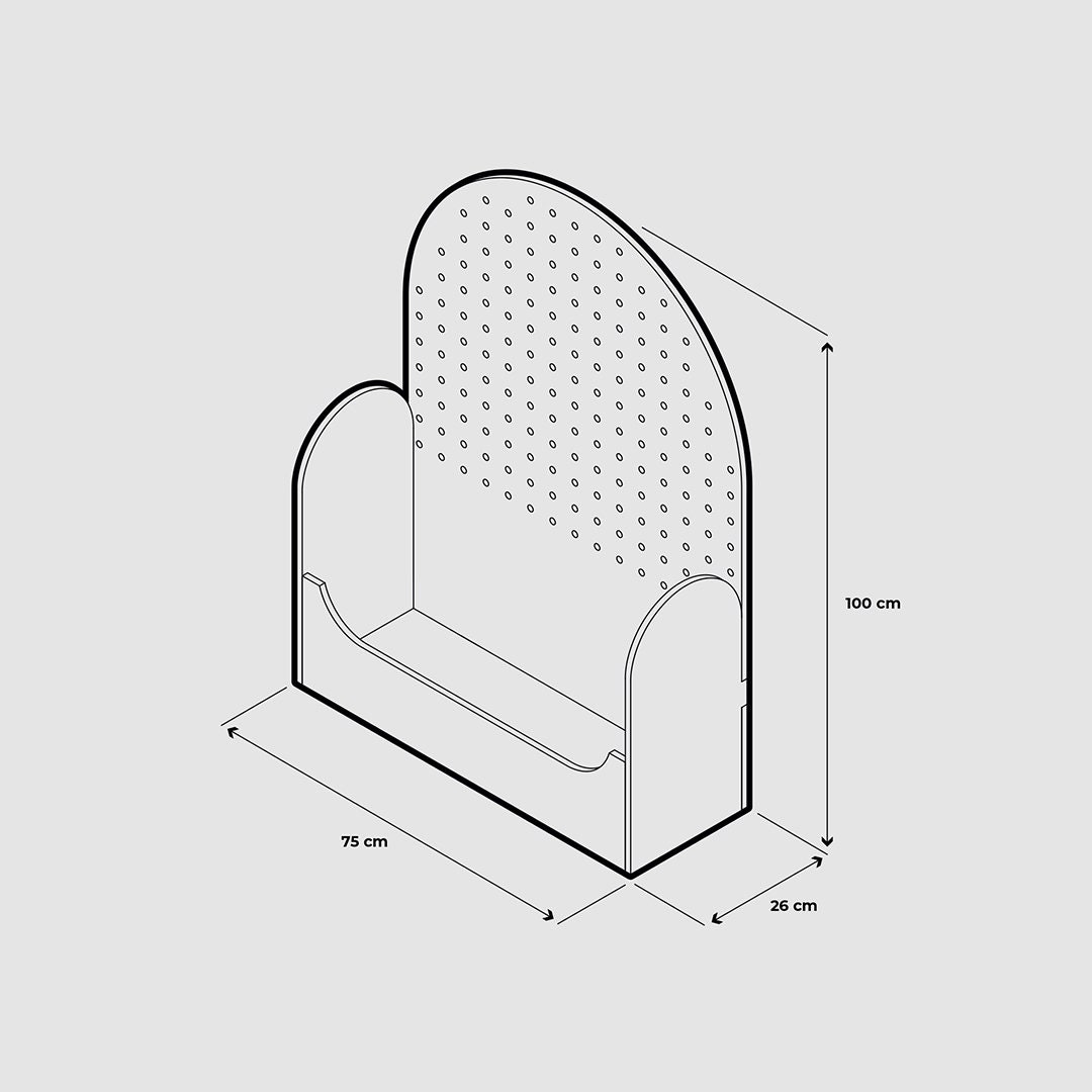 Estantería grande de madera contrachapada con panel perforado ...