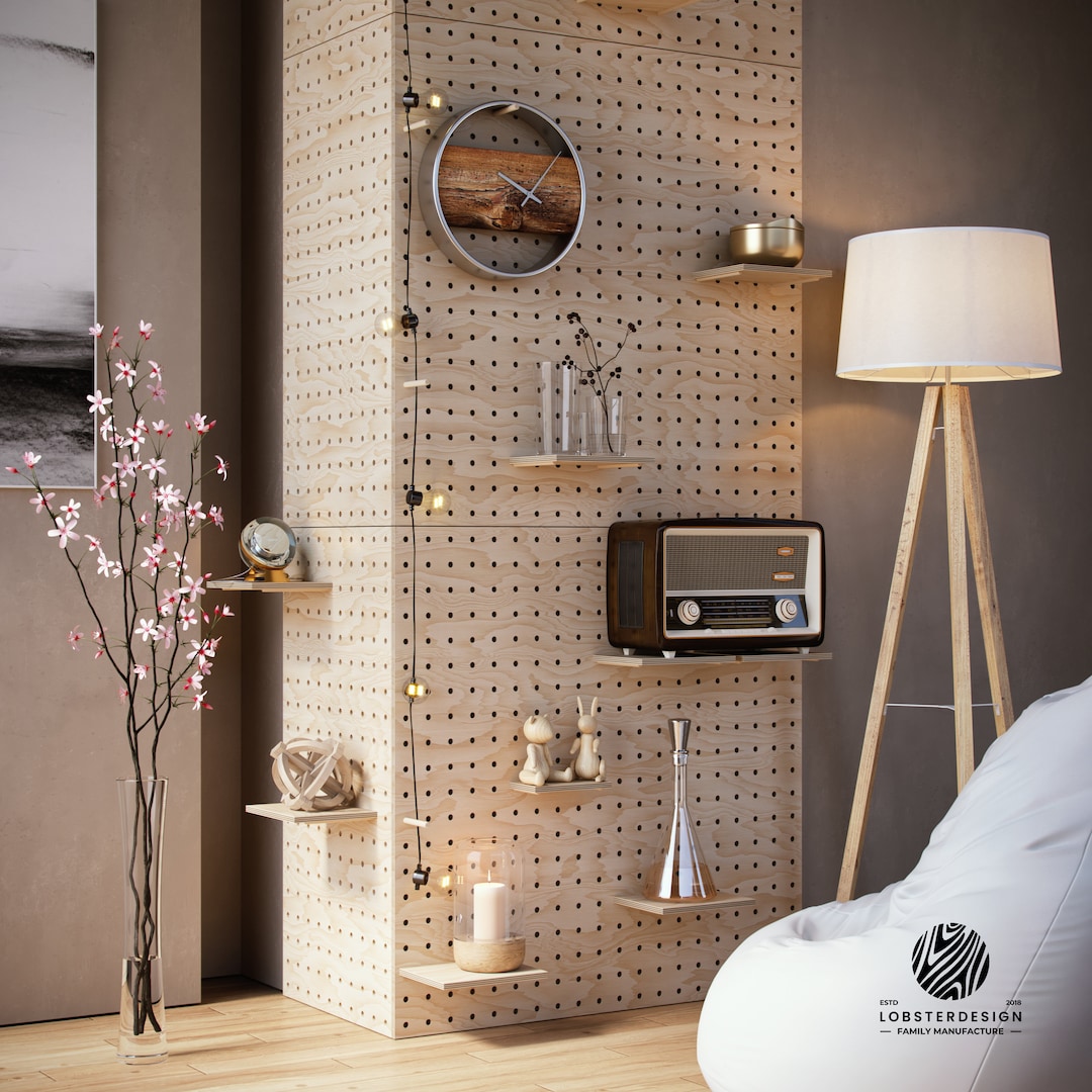 Pegboard Panel 100x50 Cm / Wall Plywood Pegboard Panel / Wall ...