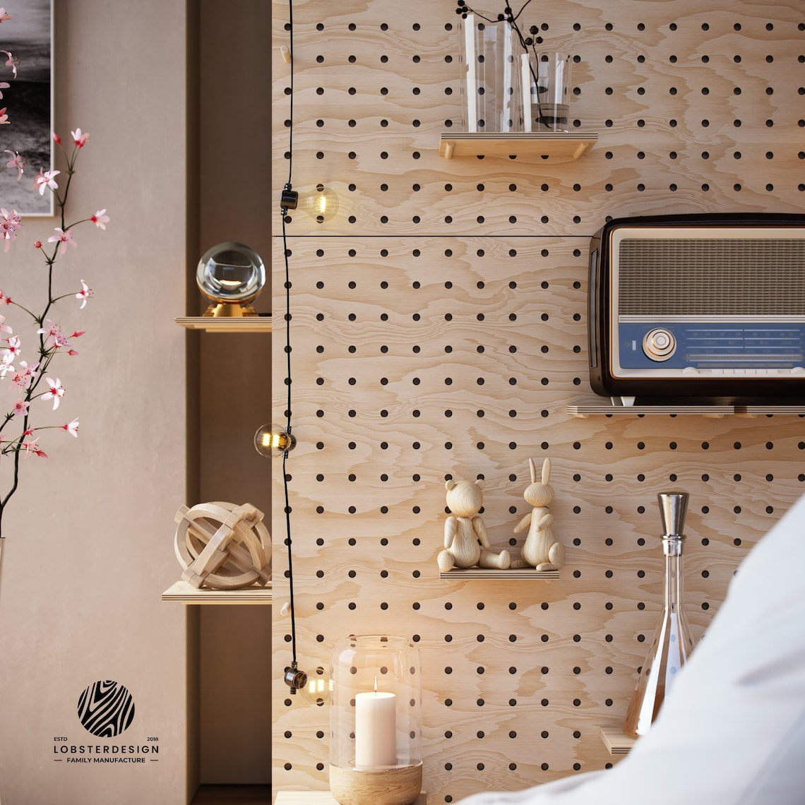 Pegboard Panel 100x50 Cm / Wall Plywood Pegboard Panel / Wall ...