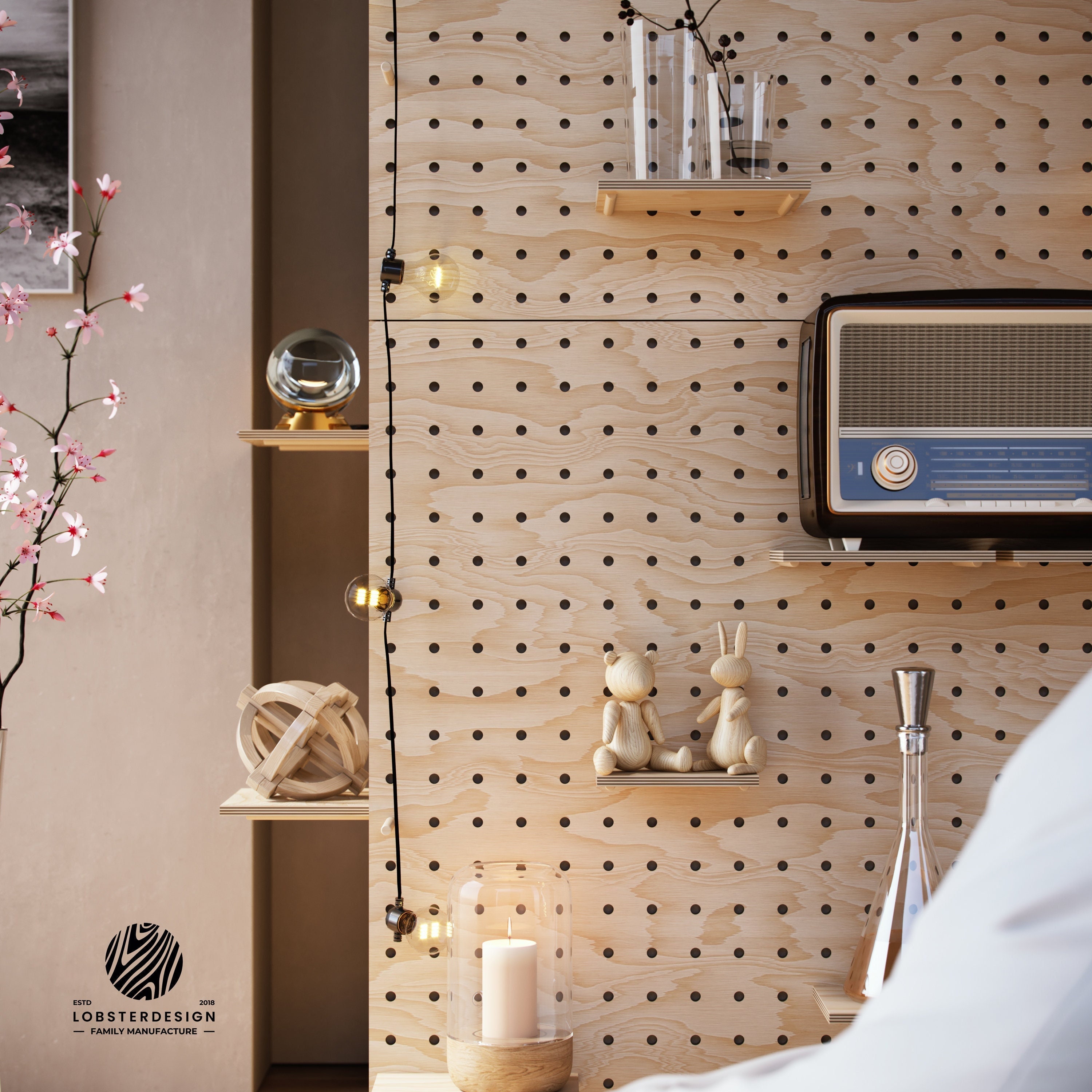 Pegboard Panel 100x50 Cm / Wall Plywood Pegboard Panel / Wall ...