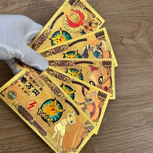 Pokemon Mewtwo Collector's Banknotes Nippon Ginkon Gold Plated 24K ...