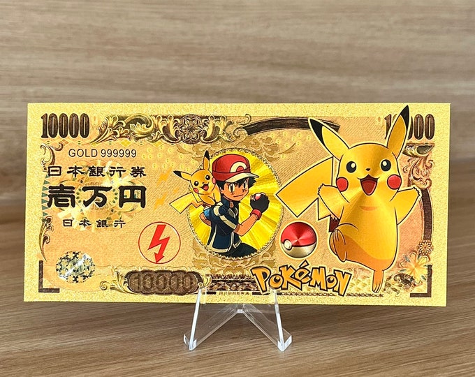 Pokemon - Pikachu - Collectible Banknotes - Nippon Ginkon - 24K Gold ...