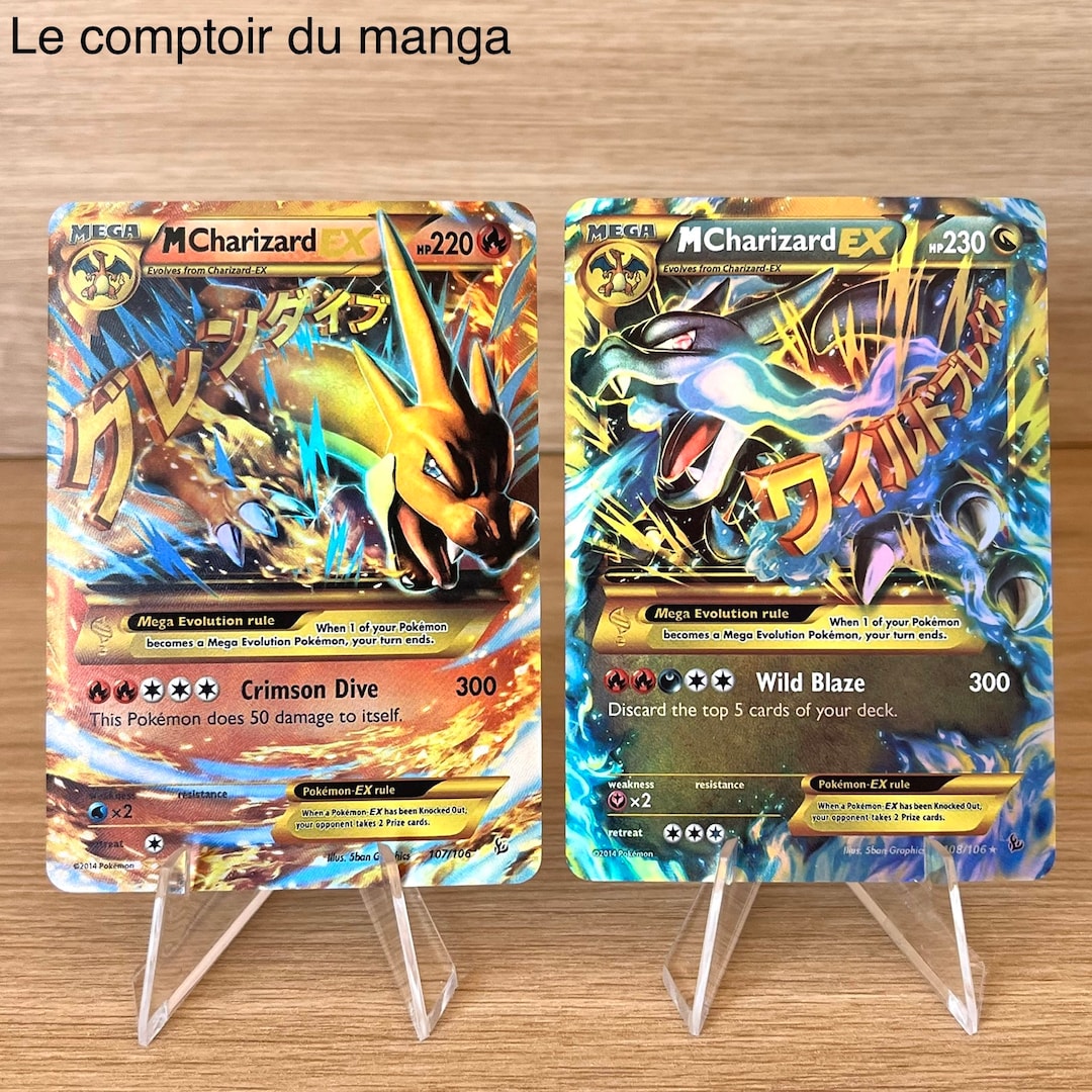 Mega Charizard X & Y EX Secret XY Evolutions English Version Holographic and Textured High ...