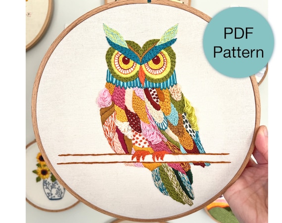 Owl Embroidery Pattern Free GO! Owls Set 1 Embroidery Patterns By