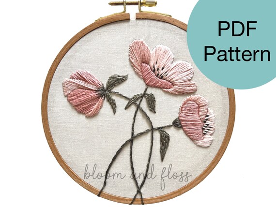Pink Flower Embroidery Designs