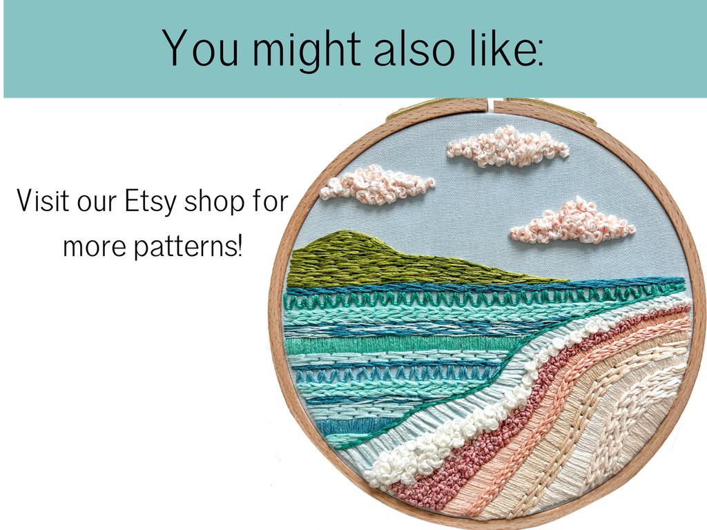 Sunrise Lake Hand Embroidery Pattern: Abstract Landscape (PDF Download ...
