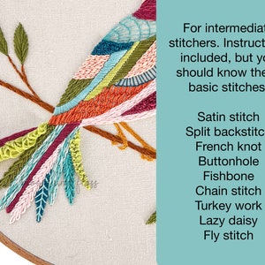 Colorful Bird Hand Embroidery Pattern - PDF Instant Download for ...