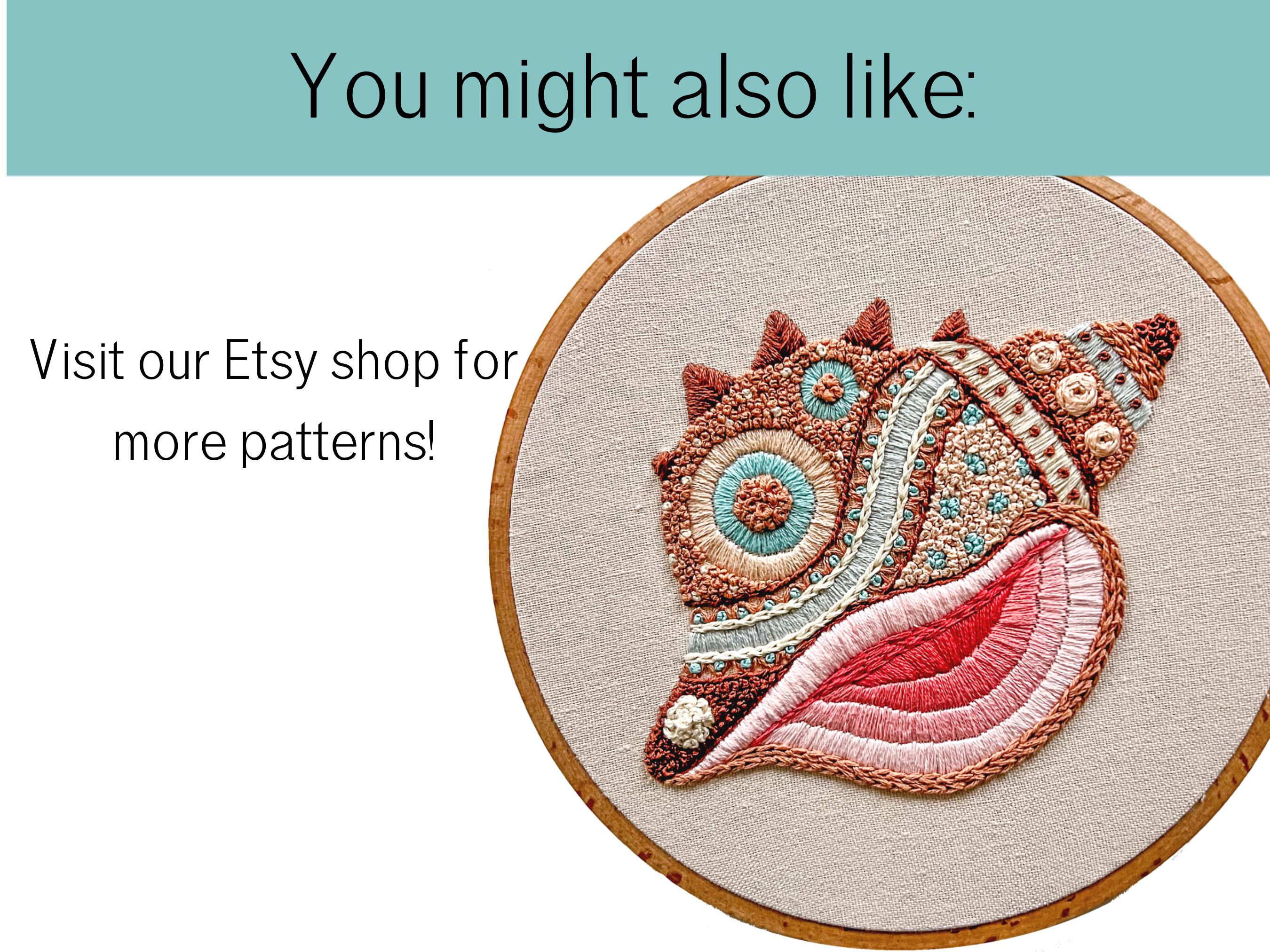 Abstract Nautilus Shell Embroidery Pattern - PDF Instant Download for ...