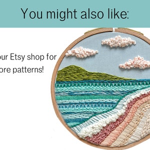 Abstract Ocean Sunset Hand Embroidery Pattern - PDF Instant Download ...