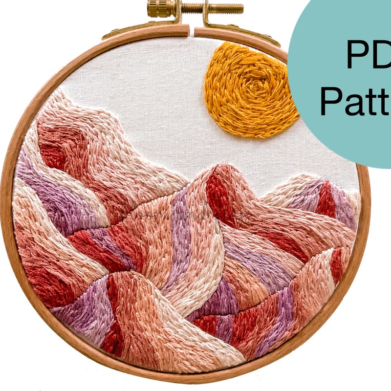 Desert Embroidery Pattern - Etsy