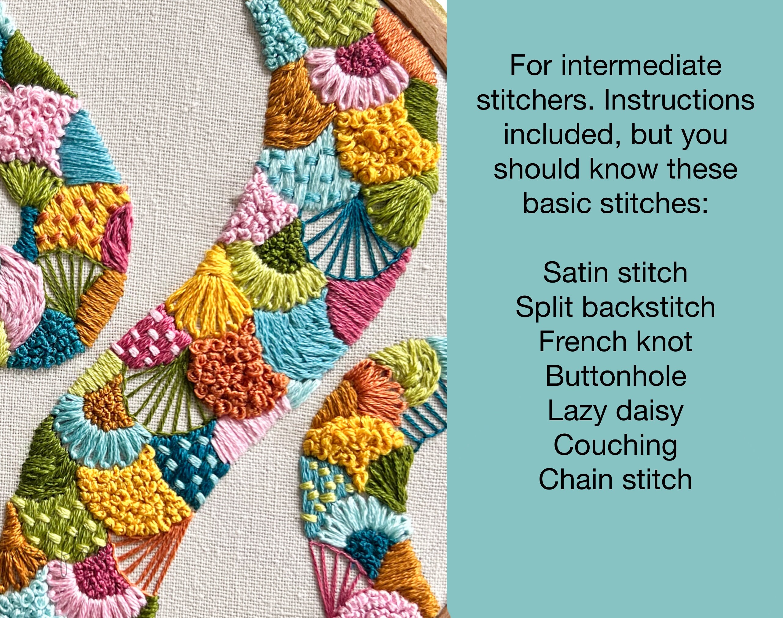 Patchwork Patterned Snake Hand Embroidery Pattern - PDF Instant ...