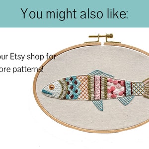 Colorful Scallop Hand Embroidery Pattern for Framing - PDF Instant ...