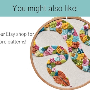 Colorful Scallop Hand Embroidery Pattern for Framing - PDF Instant ...