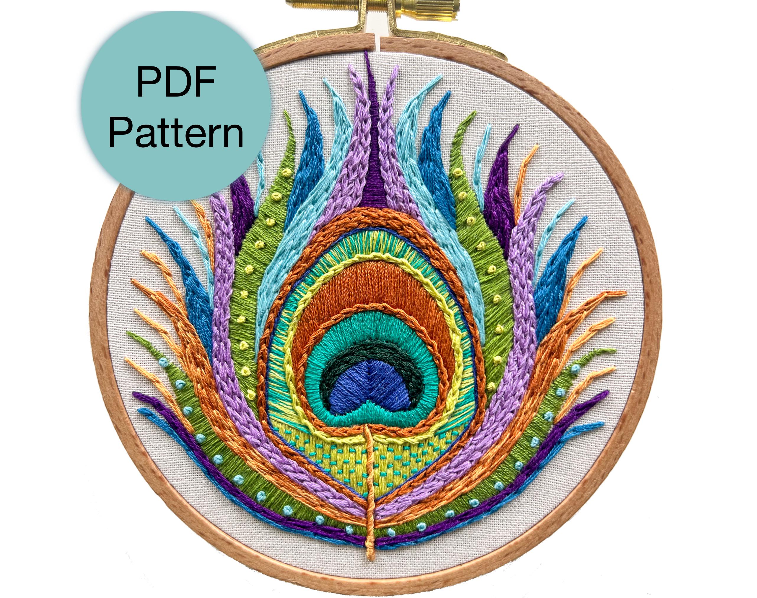 Peacock Feather Hand Embroidery Designs