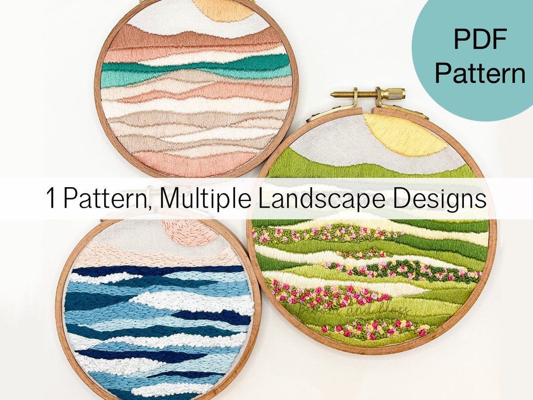 Multi Landscape Embroidery Pattern - PDF Instant Download - Create ...