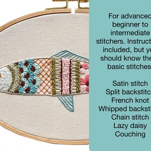 Colorful Floral Fish Hand Embroidery Pattern - PDF Instant Download for ...