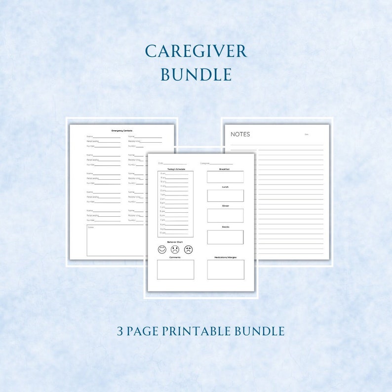 Caregiver Communication Printable Bundle - Etsy