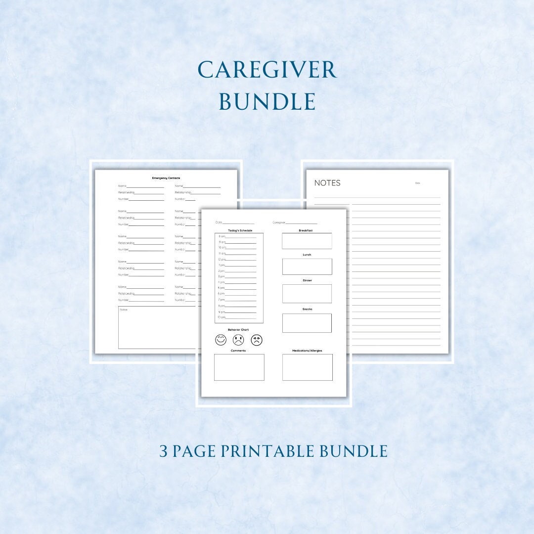 Caregiver Communication Printable Bundle - Etsy