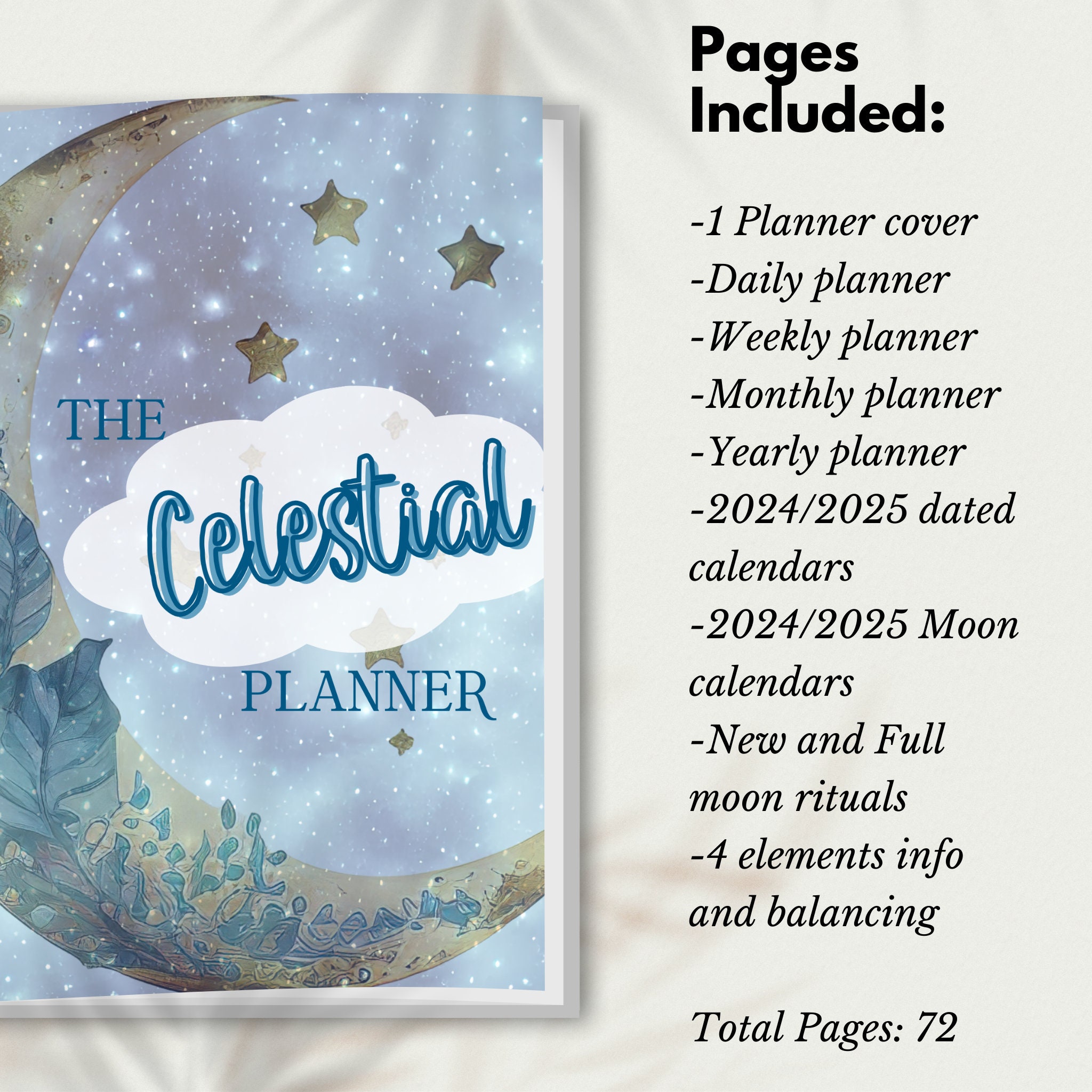Celestial Planner 2024/2025, Moon Calendar, Daily Organizer, Weekly ...