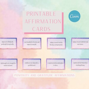 Printable Affirmation Cards, Positivity and Gratitude Affirmations ...