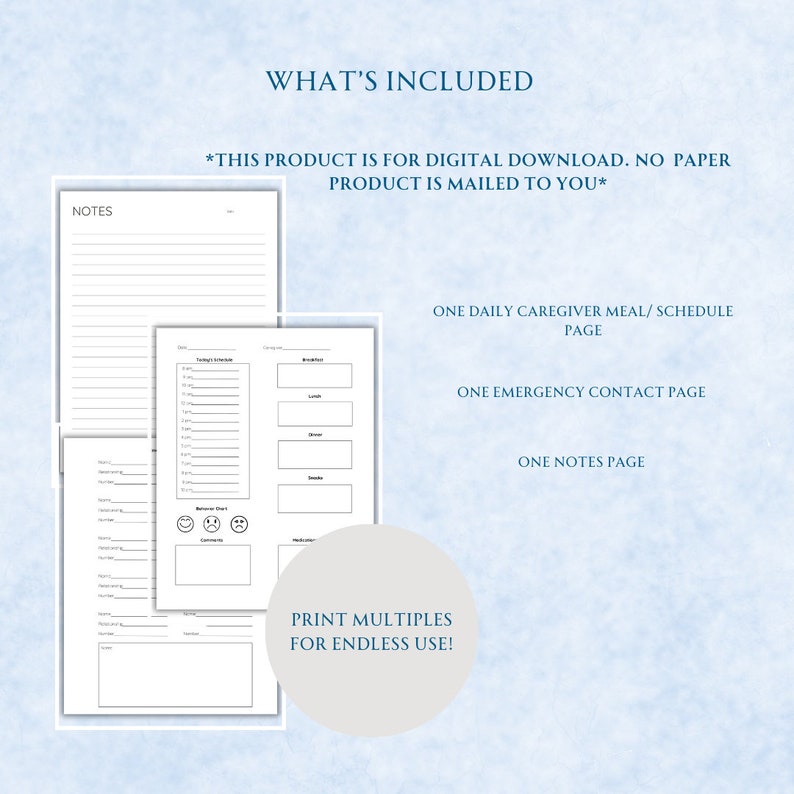 Caregiver Communication Printable Bundle - Etsy