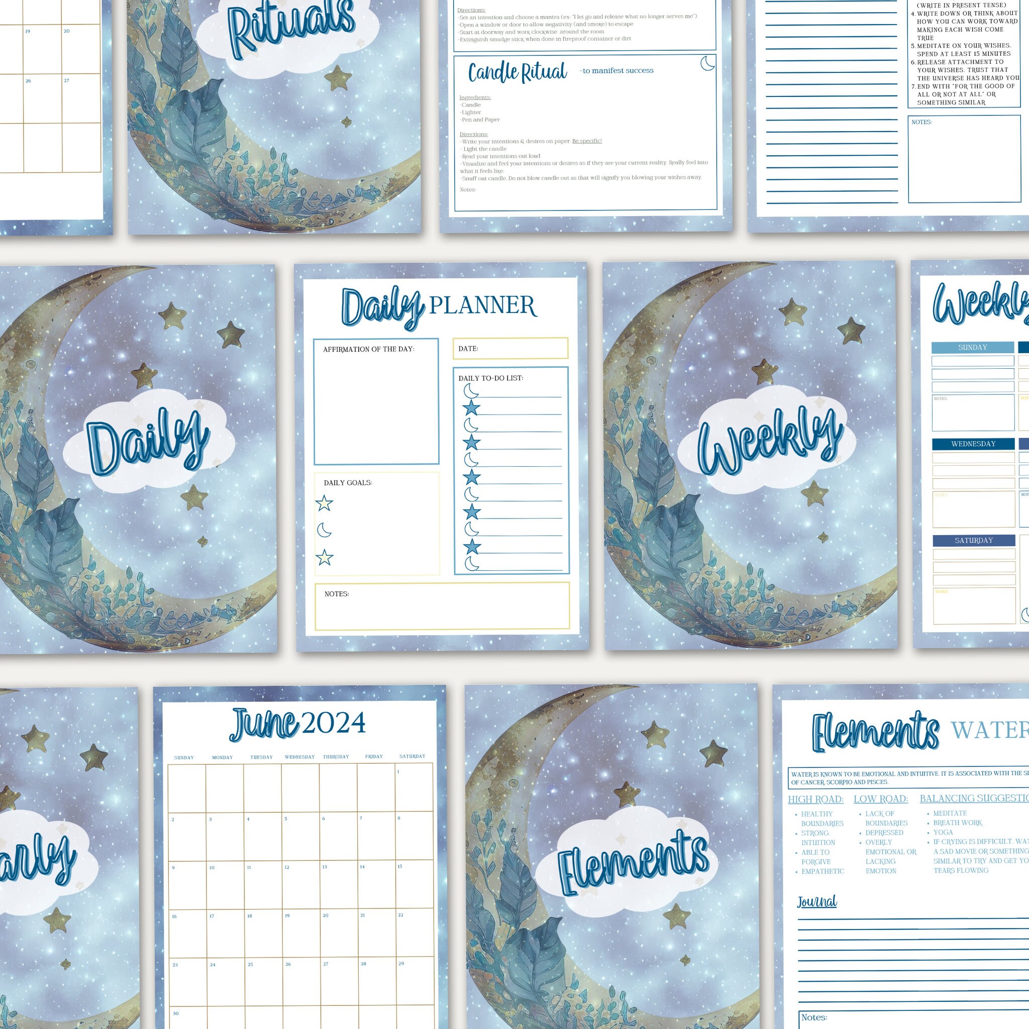 Celestial Planner 2024/2025, Moon Calendar, Daily Organizer, Weekly ...